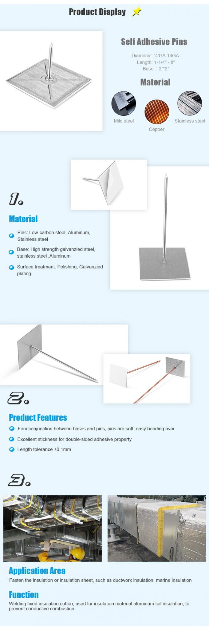 25x25mm Insulation Stick Pins With Washer For Hvac System