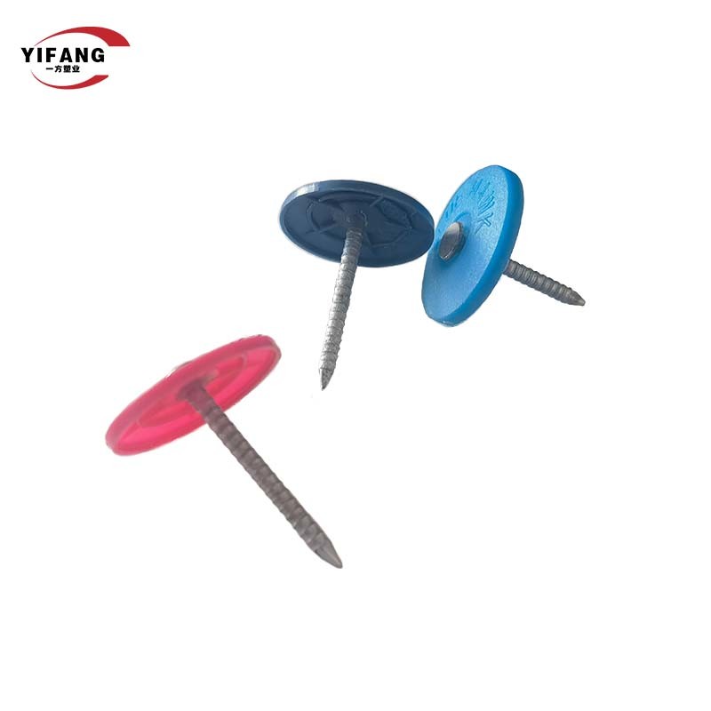 Multi Colored Small Plastic Cap Nails Customized Length Corrosion ...