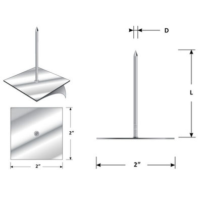 Metal Self Adhesive Hvac System Insulation Stick Pins 30mm Length